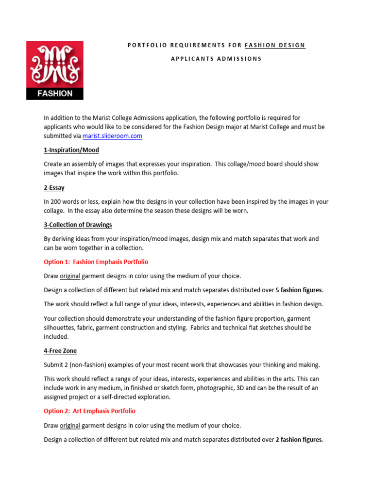 Marist Fashion Design Portfolio Guide | PDF | Fashion | Fashion Design