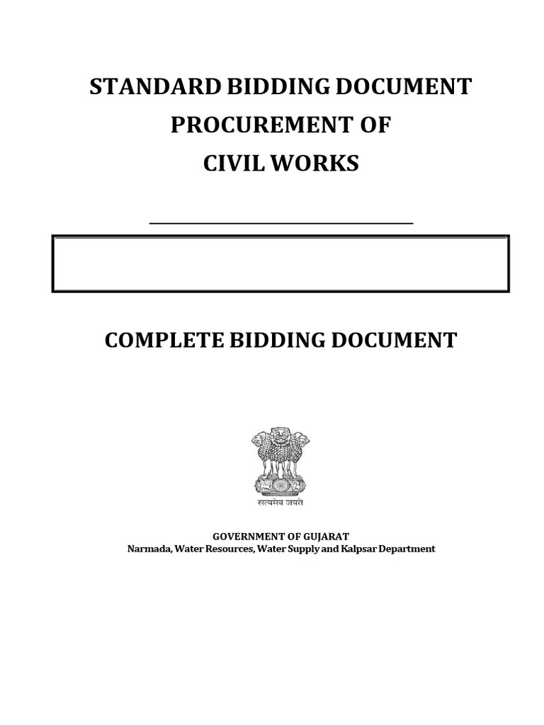Standard Bidding Document Procurement of Civil Works | PDF | Joint ...