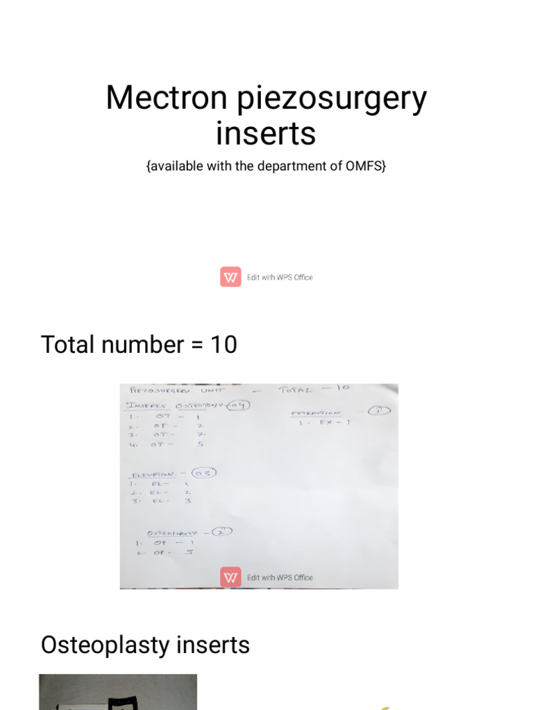 Mectron Piezosurgery Inserts | PDF