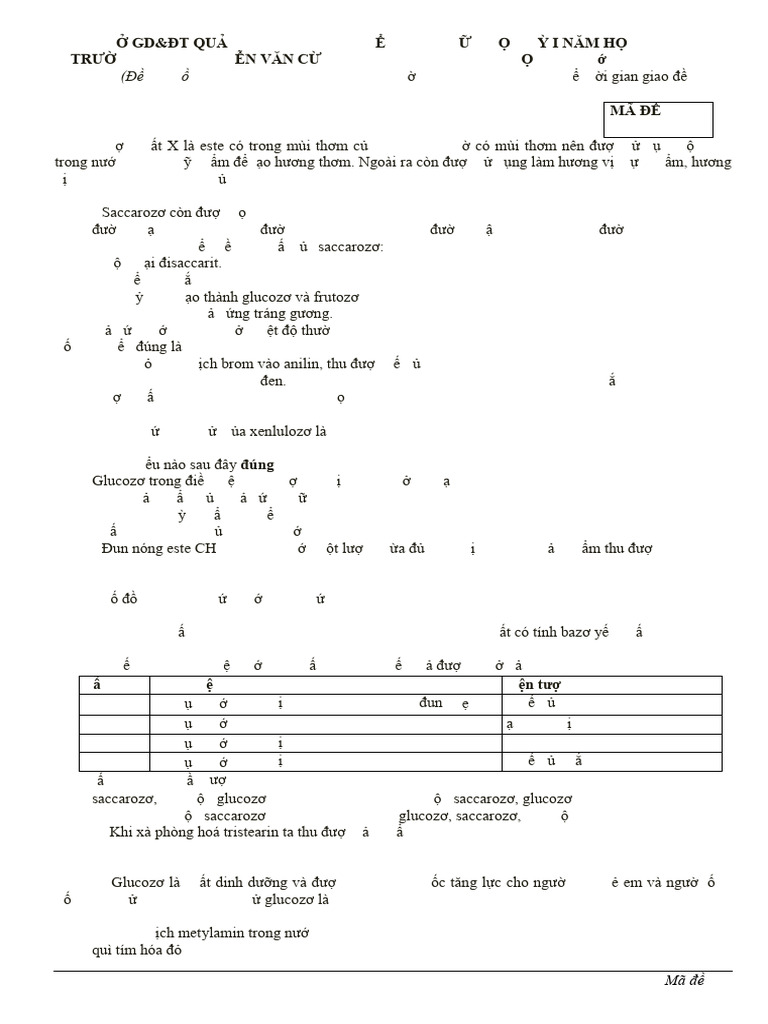 De Giua Ki 1 Hoa Hoc 12 Nam 2023 2024 Truong THPT Nguyen Van Cu Quang Nam | PDF