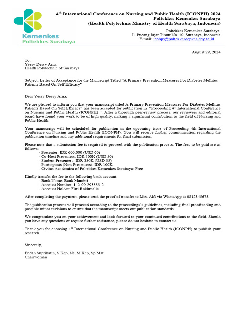 LoA ICONPH Bu Yessy | PDF | Wellness | Science & Mathematics