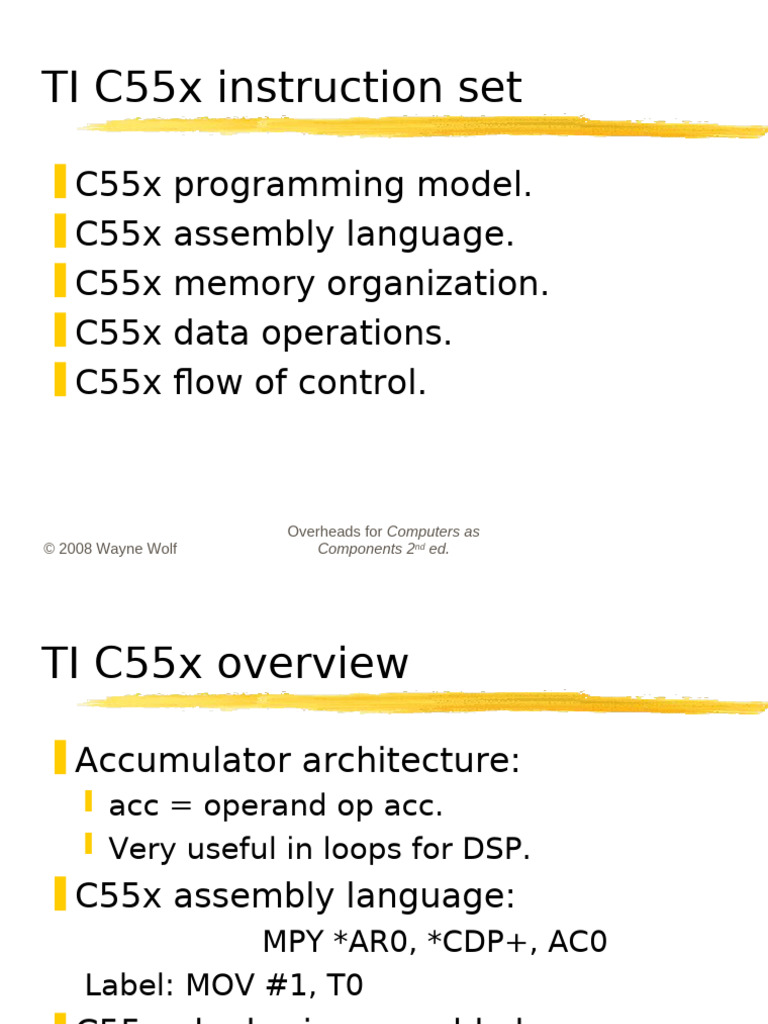 TI C55x Assembly Language Overview | PDF | Pointer (Computer ...