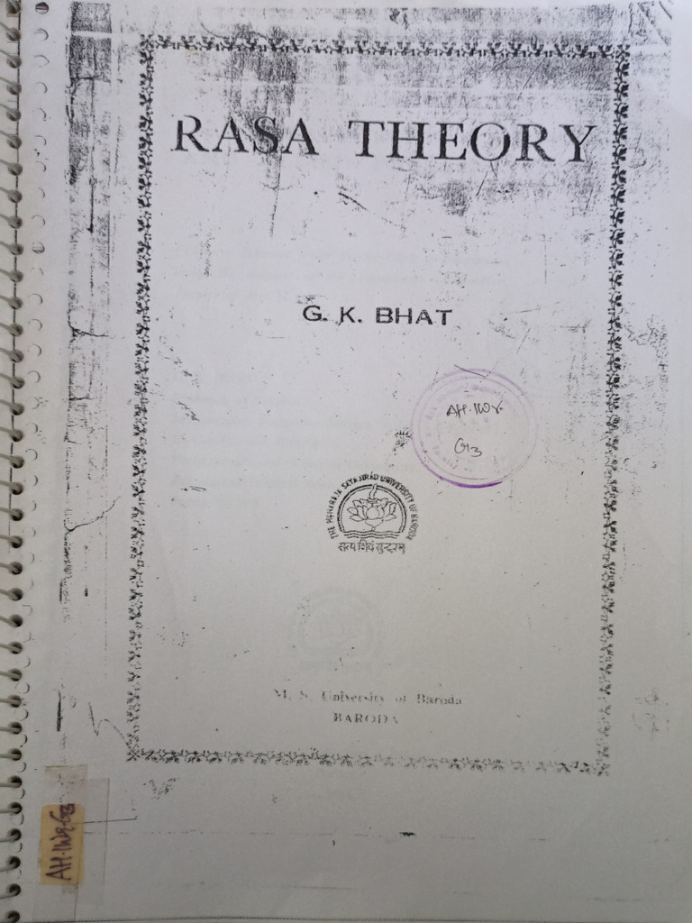 Rasa Theory - GK Bhatt | PDF