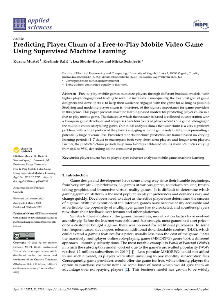Predicting_Player_Churn_of_a_Free-to-Play_Mobile_V | PDF | Machine Learning
