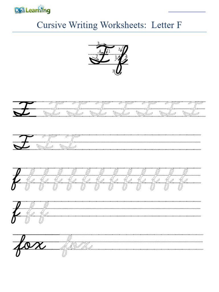 Handwriting Letters FF Printable | PDF
