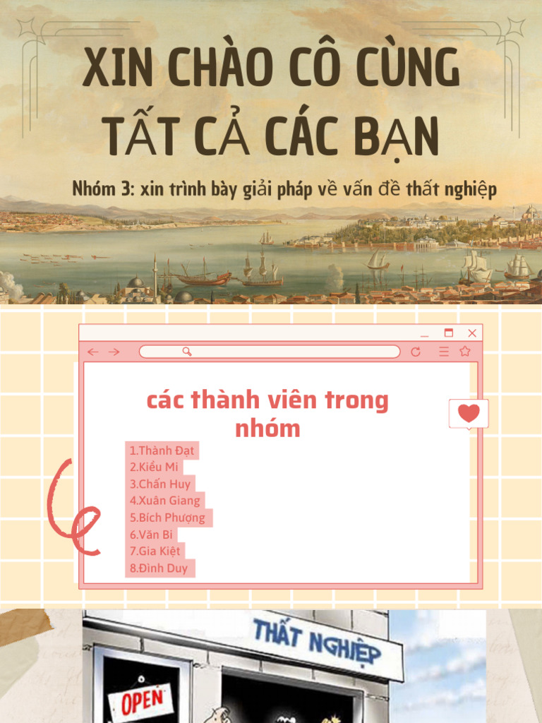 Xin Chào Cô Cùng T TC Các B N: Nhóm 3: Xin Trình Bày Gi Iphápv V N TH T ...
