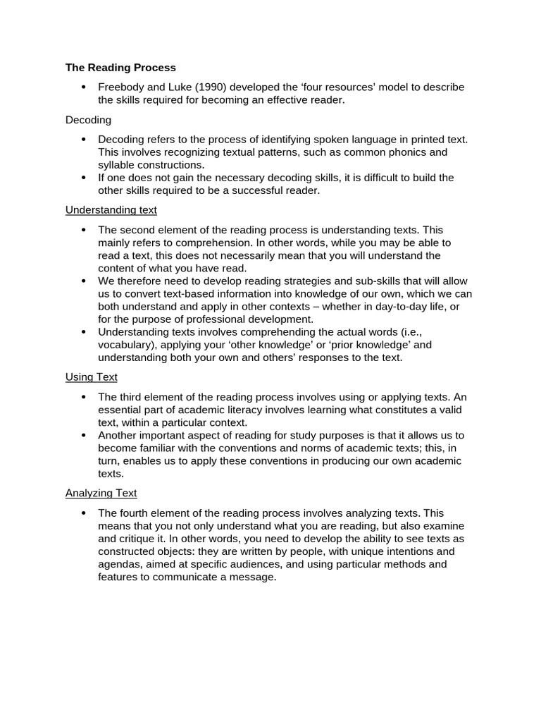 Understanding the Reading Process | PDF | Applied Linguistics ...