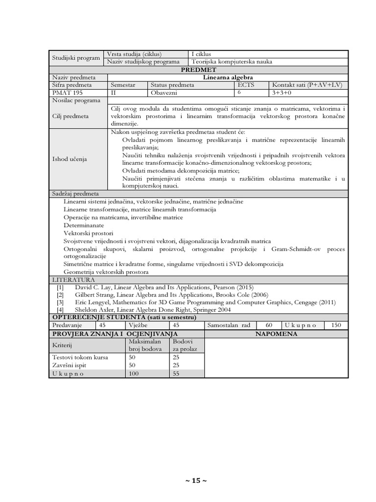 Linearna Algebra | PDF