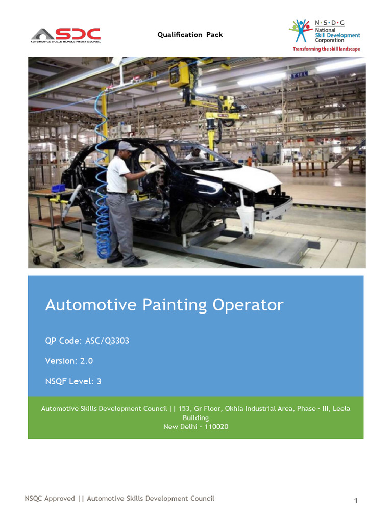 ASC - Q3303 - v2.0 - Automotive Body Painting Operator | PDF | Paint ...
