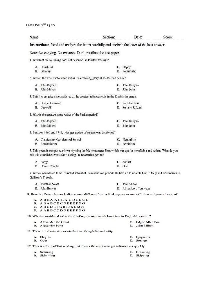 English 2ND Q G9 | PDF