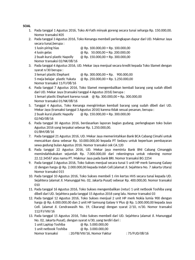 Latihan Membuat BT 1 | PDF