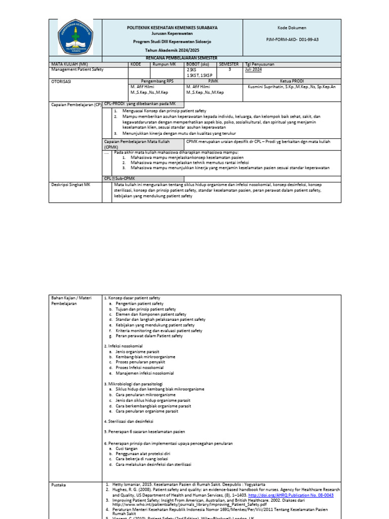 2A RPS Management Patient Safety 2024 | PDF