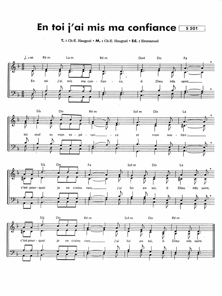 En Toi J'ai Mis Ma Confiance | PDF