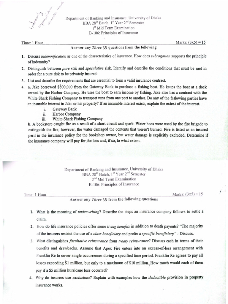 1st-Year-2nd-Semester-Mid-Question | PDF