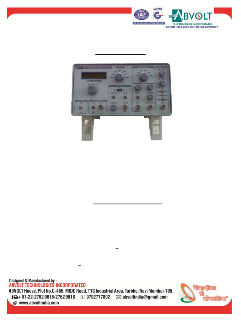 10 MHz Function Generator | PDF | Manufactured Goods | Electromagnetism 10 MHz Function Generator | PDF | Manufactured Goods | Electromagnetism