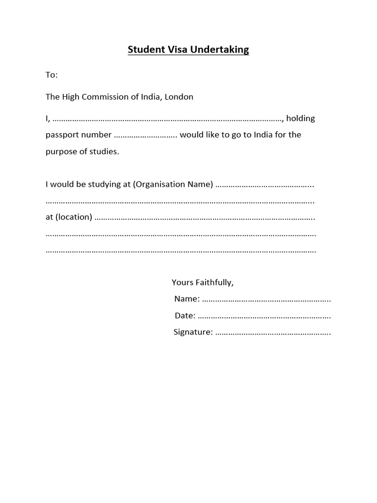 Student Visa Undertaking Letter | PDF | Computers