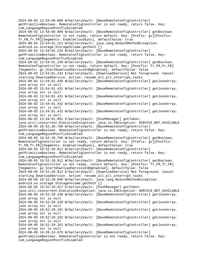GalleryVault Debug Log Analysis | PDF | Computer File Formats | Json