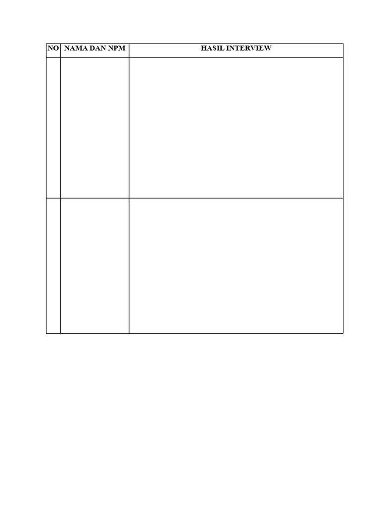 Lembar Interview | PDF | Karier & Perkembangan