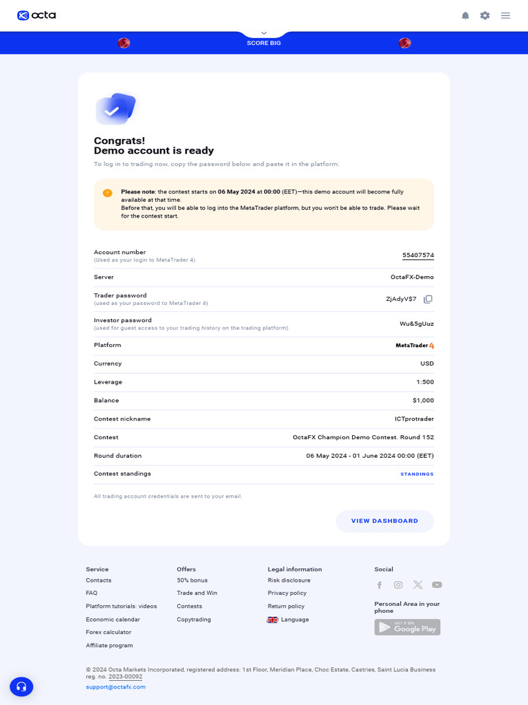 OctaFX Demo Account Setup Details | PDF | Private Sector | Financial ...