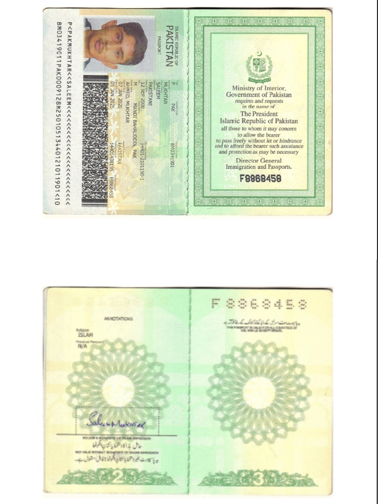 Saleem Mukhtar Passport | PDF