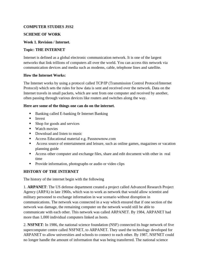 Third Term Note Computer jss2 Short Version | PDF | Computer Network | Safari (Web Browser)