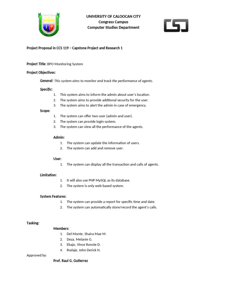 BPO-MONITORING-SYSTEM-Proposal | PDF