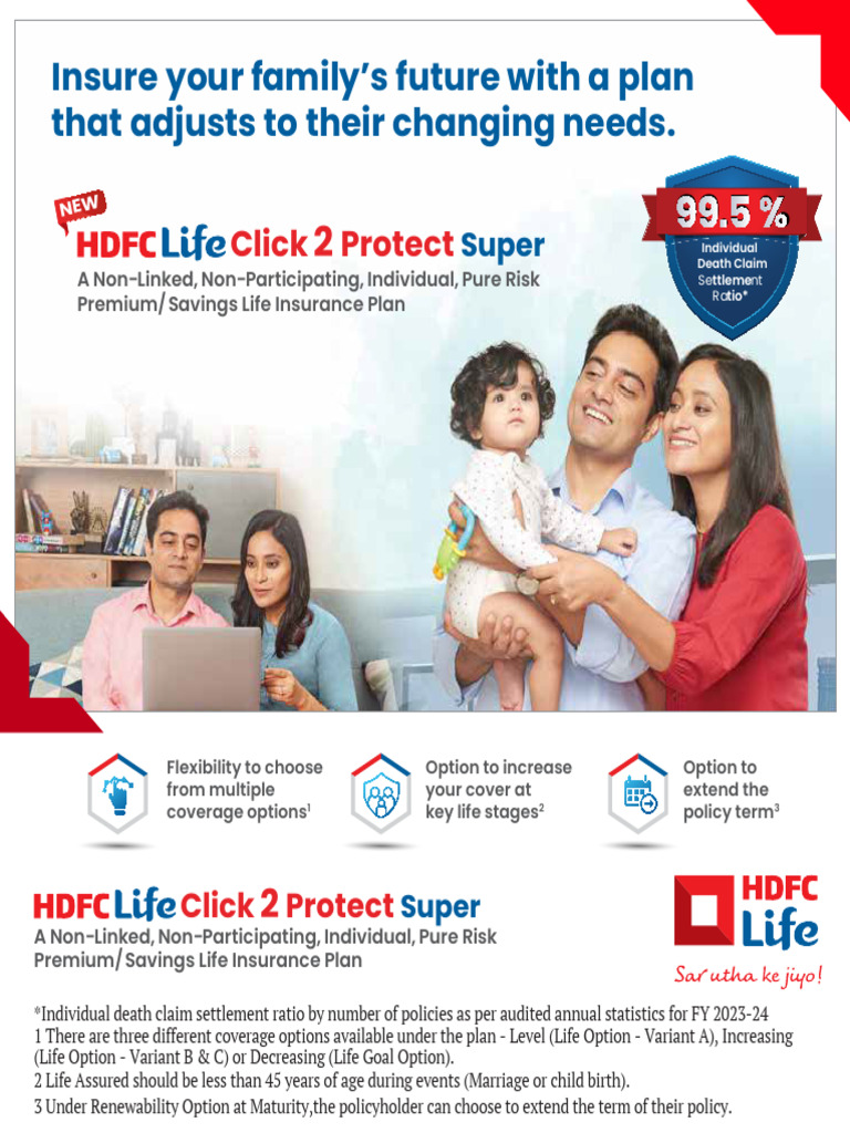 HDFC Life Click 2 Protect Super Overview | PDF | Insurance | Present Value