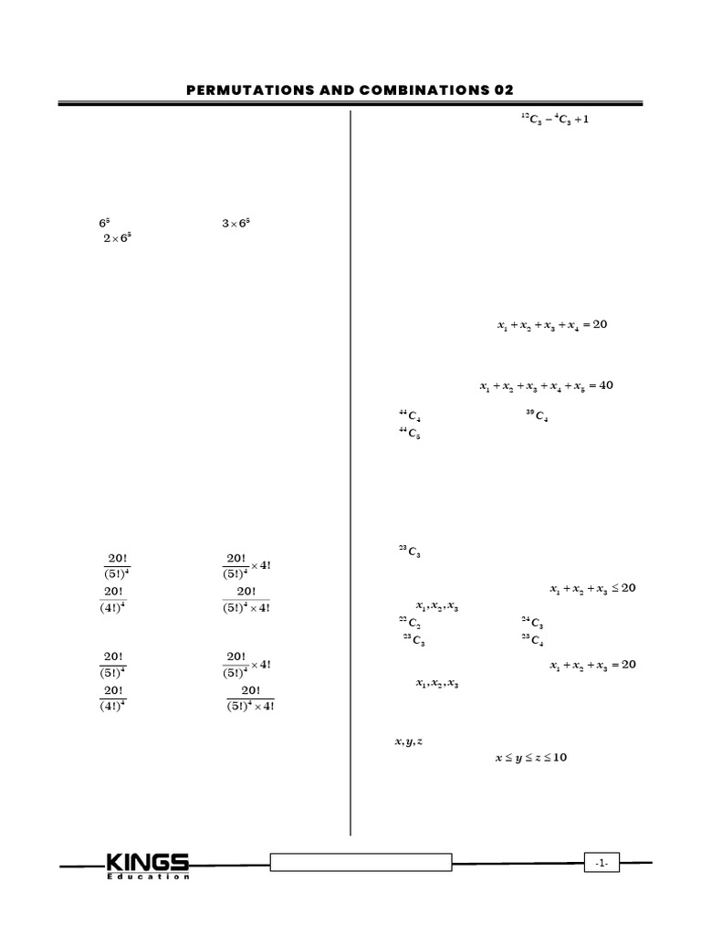 Permutations and Combinations 02 | PDF | Elementary Geometry ...