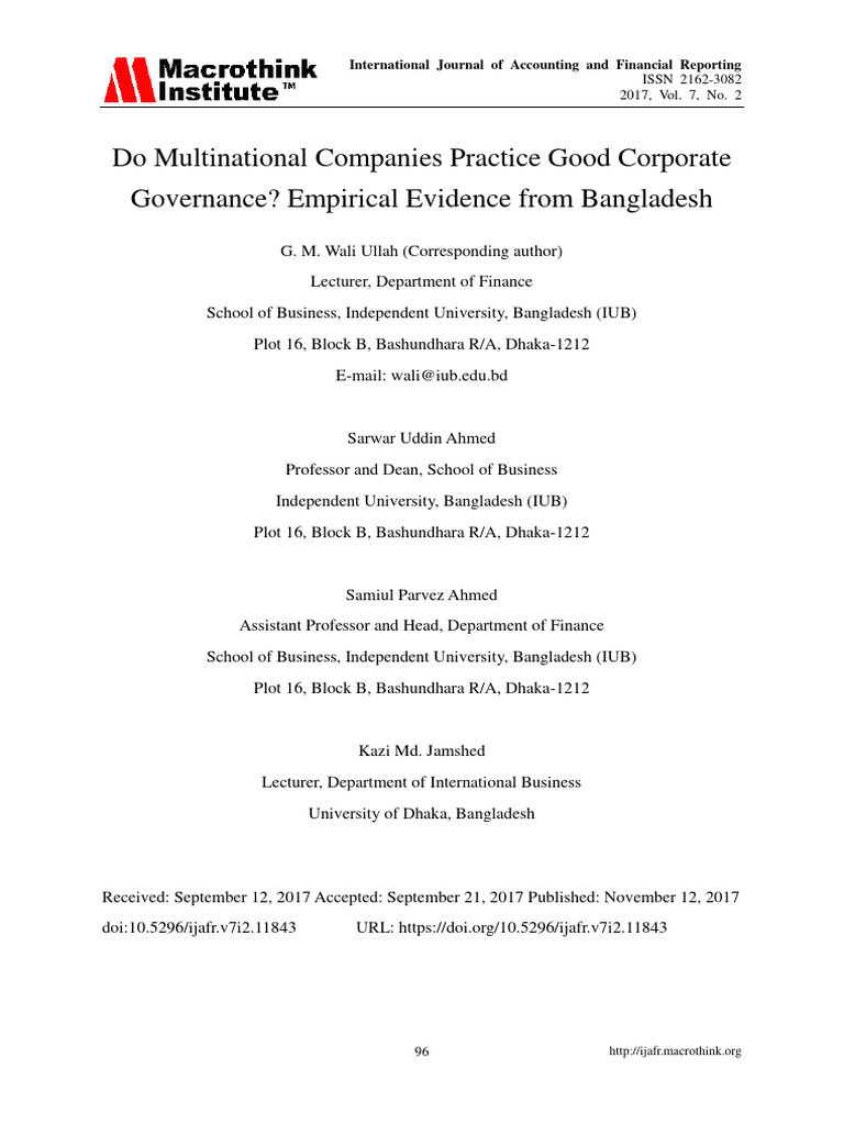 Multinational Corporation | PDF | Corporate Governance | Linear Regression