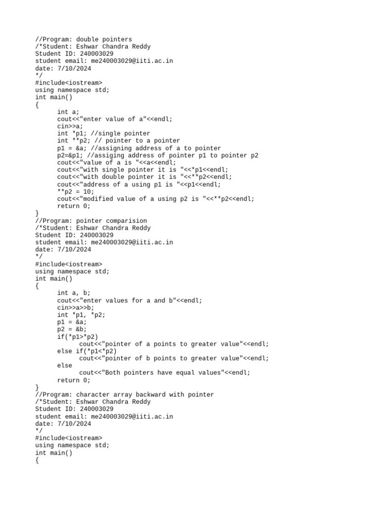 Code Pdf Pointer Computer Programming Namespace