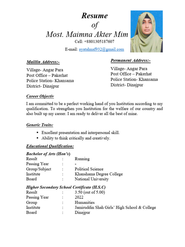 Mim CV | PDF