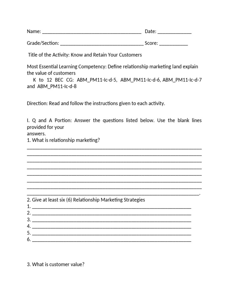 Activity 2 | PDF | Marketing | Human Communication