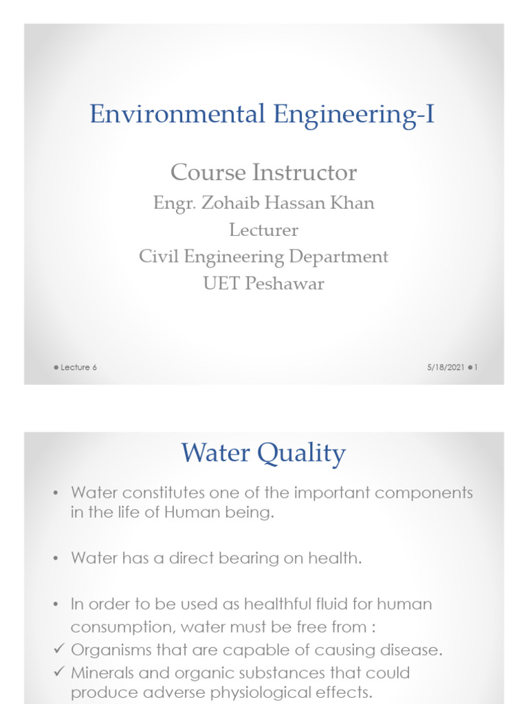 Environmental Engineering 1 M6 | PDF | Water Quality | Water