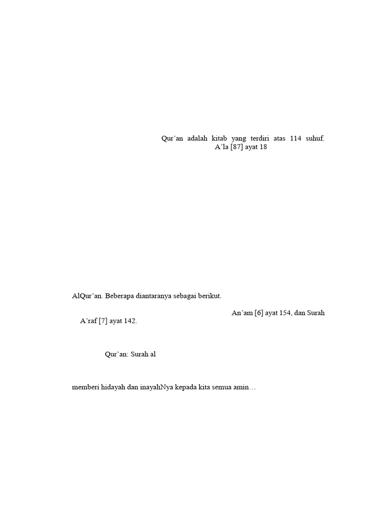 Pengertian Suhuf Dan Jumlah Suhuf Yang Diturunkan Kepada Lima Nabi ...