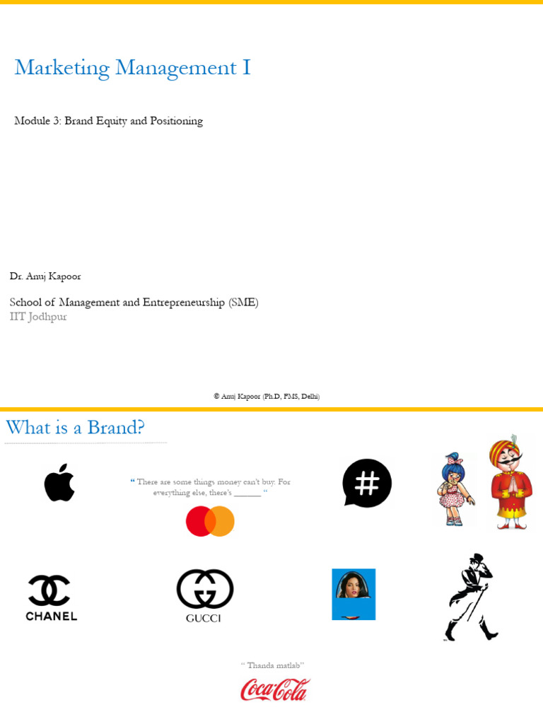 Module 3 - Brand Equity and Positioning | PDF | Brand | Marketing