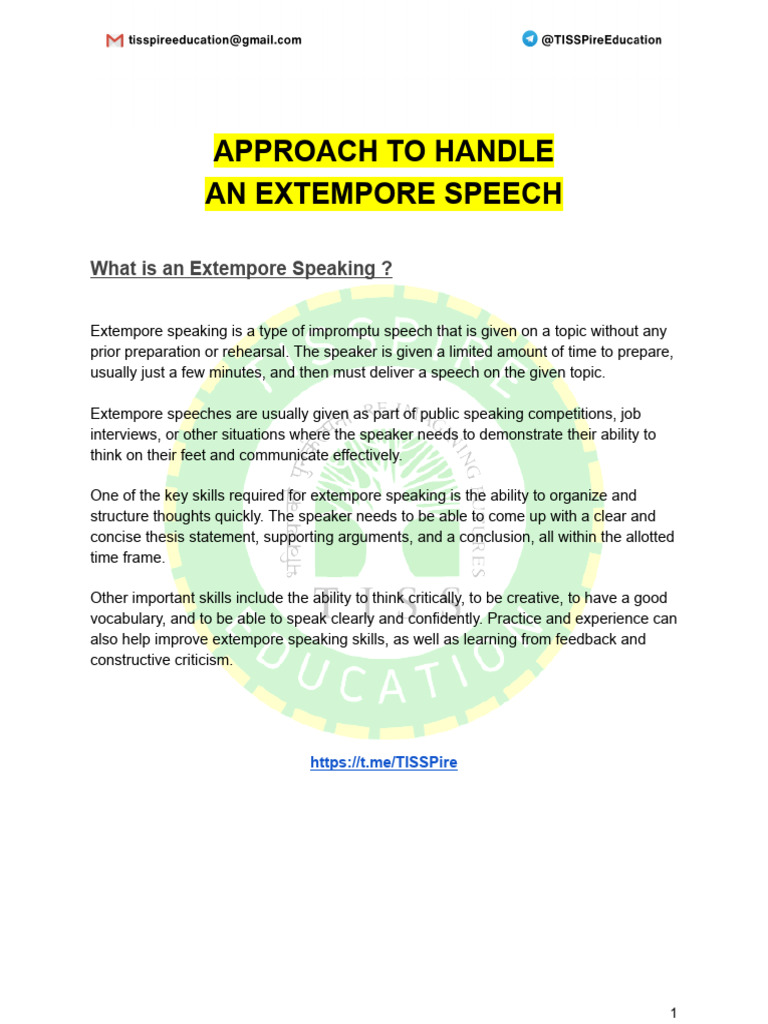 Must Read For Extempore 2024 @TISSPireEducation | PDF | Thought | Speech