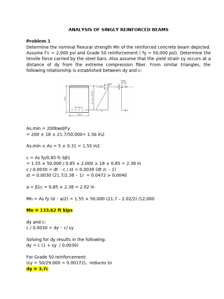 SINGLY-REINFORCED-BEAMS | PDF | Beam (Structure) | Bending