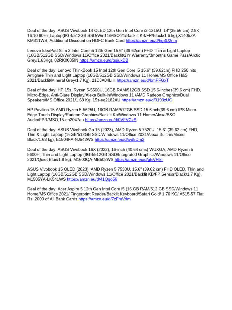 Laptop Suggestions | PDF