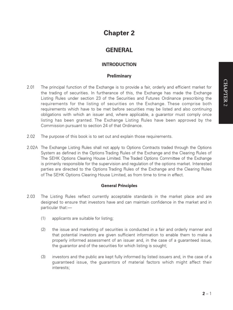 Exchange Listing Rules Overview | PDF | Securities (Finance) | Stocks