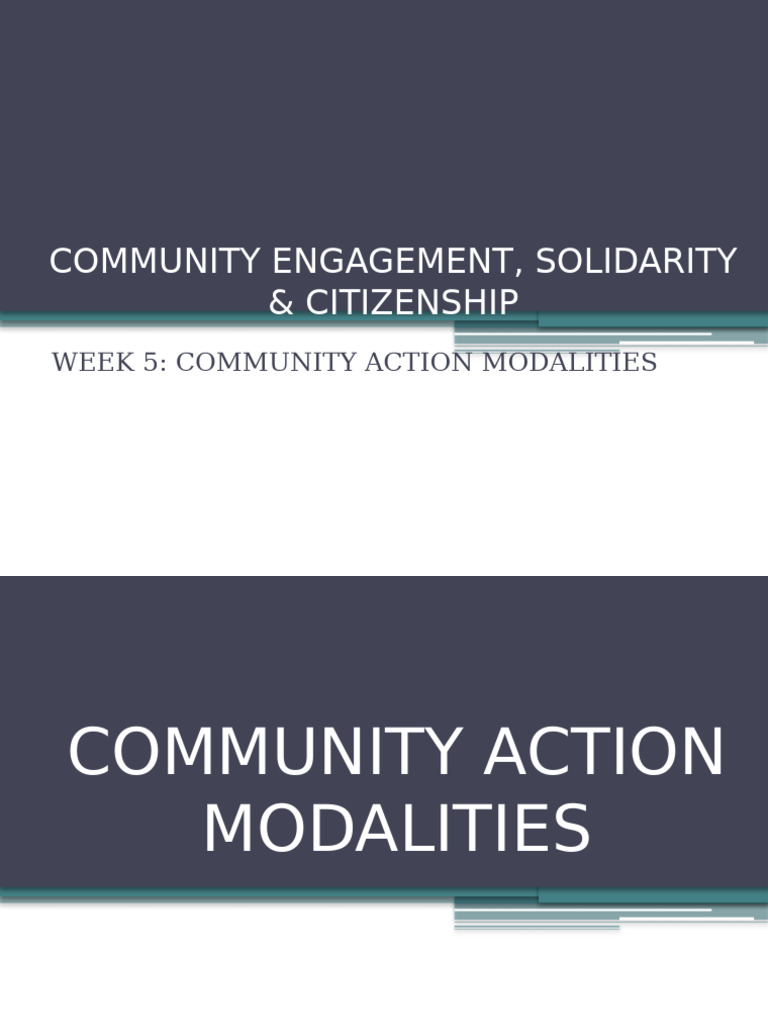 5 Community Action Modalities | PDF | Citizenship | Naturalization