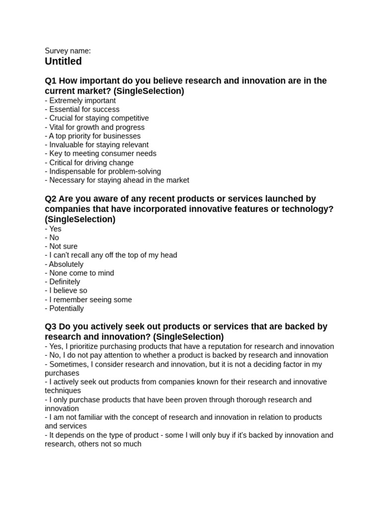 Pollfish Survey Untitled 390948525 | PDF | Innovation | Brand