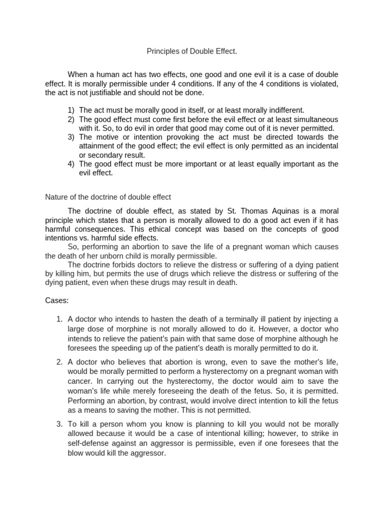 Understanding the Doctrine of Double Effect | PDF | Abortion