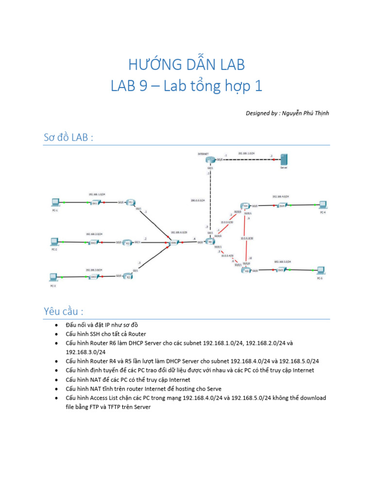 Lab 9 Lab Tong Hop 1 (1) | PDF | Ip Address | Internet Protocols