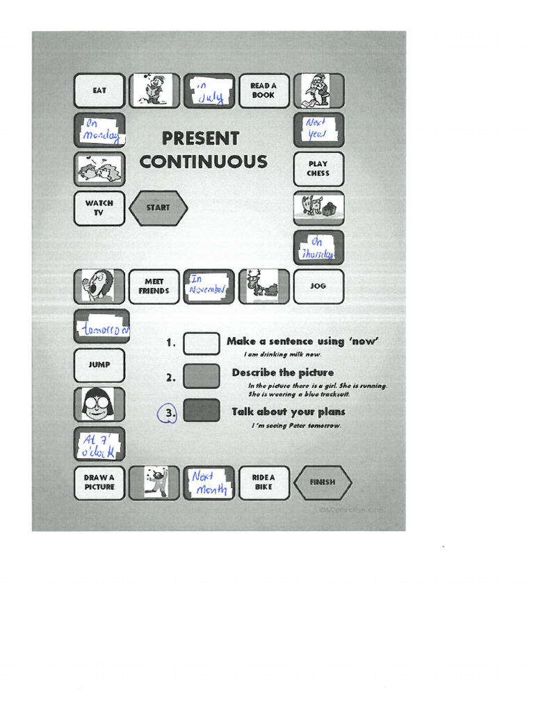 Present Simple Vs P Continuous Game Speaking | PDF
