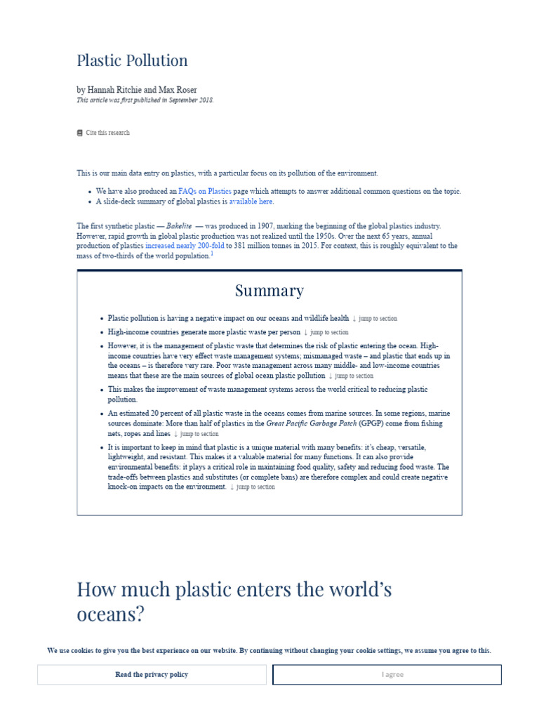 Plastic Pollution Overview and Data | PDF | Waste | Plastic