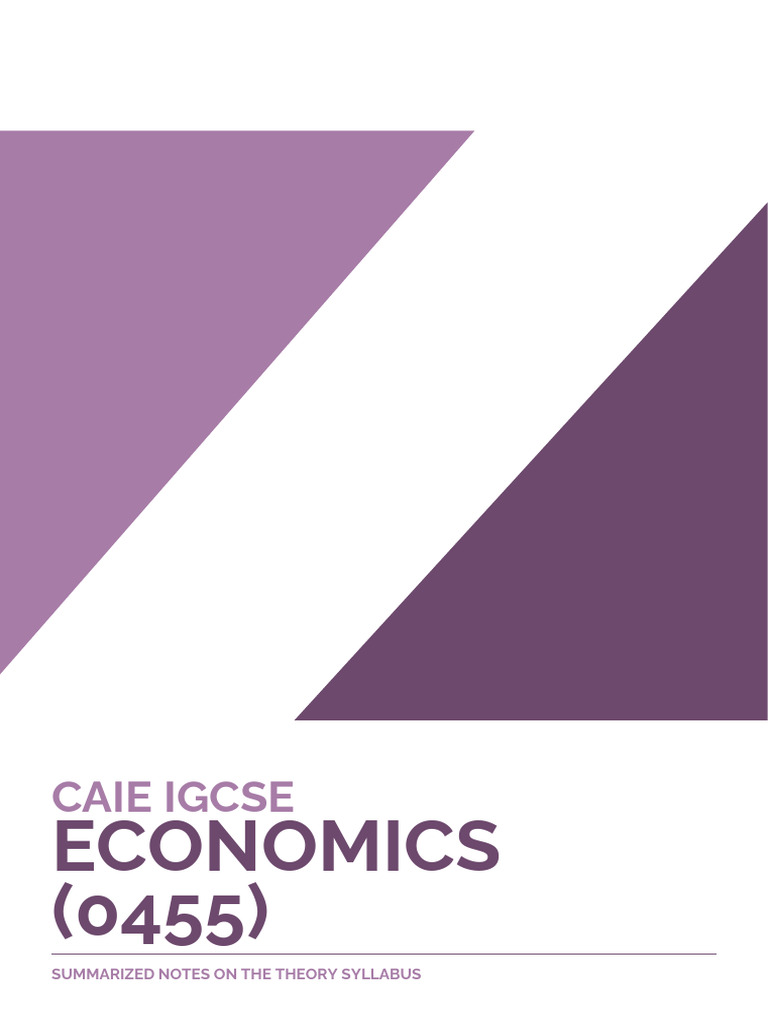 Caie Igcse Economics 0455 Theory v1 Short Notes | PDF | Demand ...