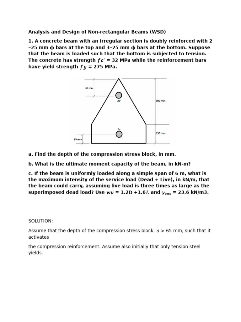 Analysis and Design of Non Rectangular WSD (1) | PDF | Beam (Structure ...