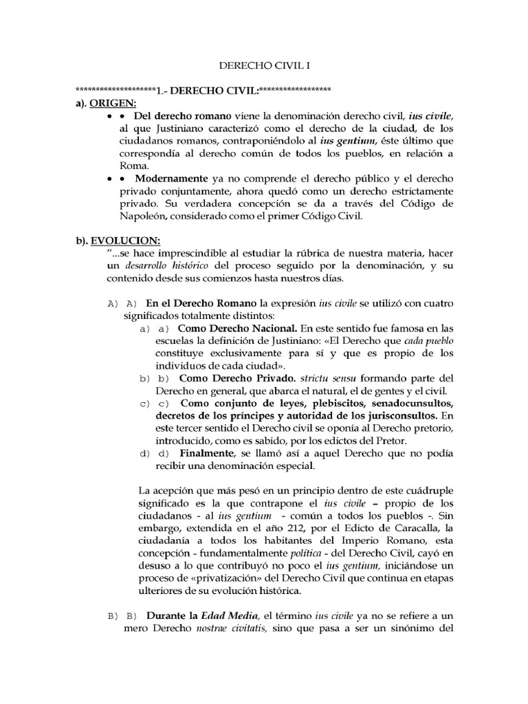 Resumen Derecho Civil I, II, III, IV Autor Desconocido | PDF