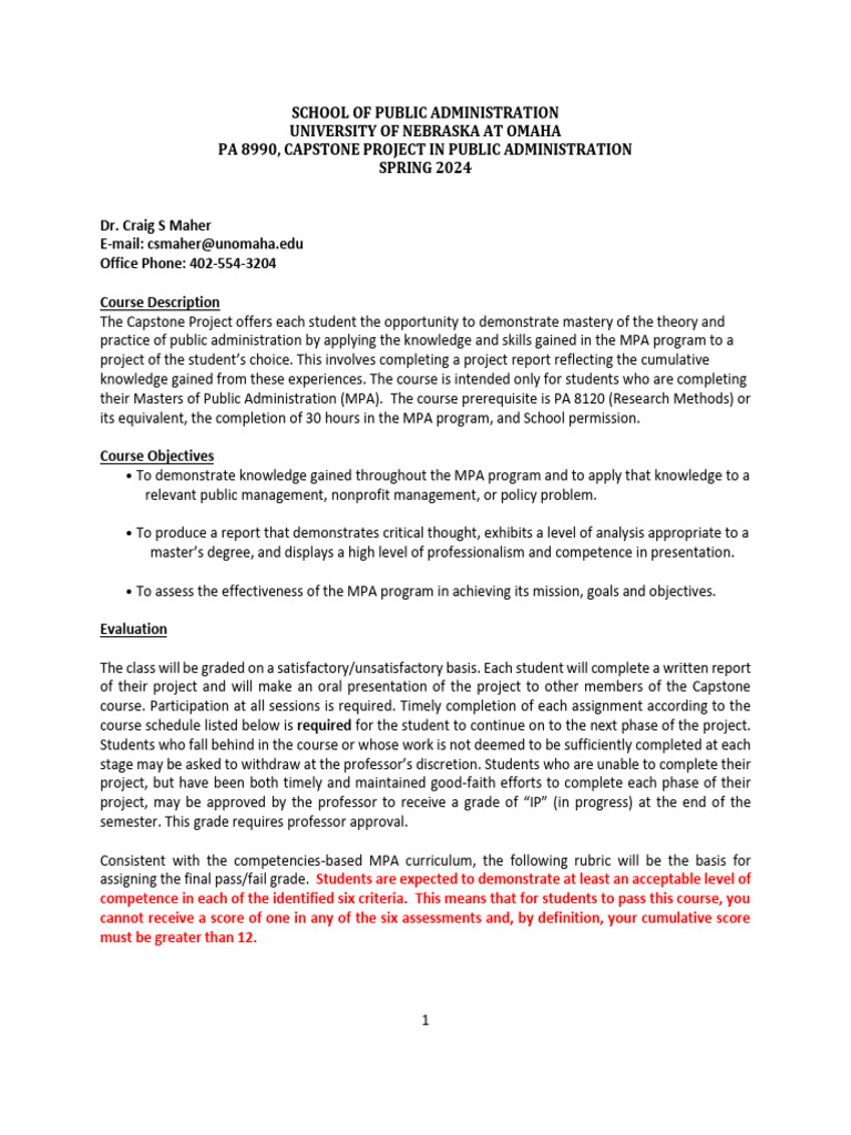 capstone-syllabus-spring-2024 | PDF | Methodology | Hypothesis