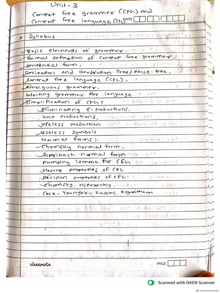 TOC Unit 3 Handwritten Notes | PDF